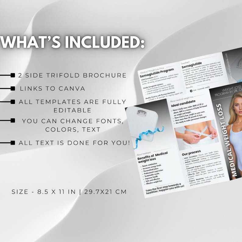 Tirzepatide Weight Loss Brochure, Semaglutide Flyer Template ...