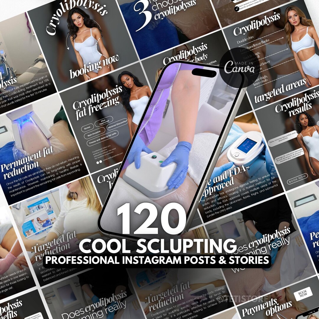 Cool Sculpt Instagram Templates, Coolsculpting Instagram Canva, Fat ...
