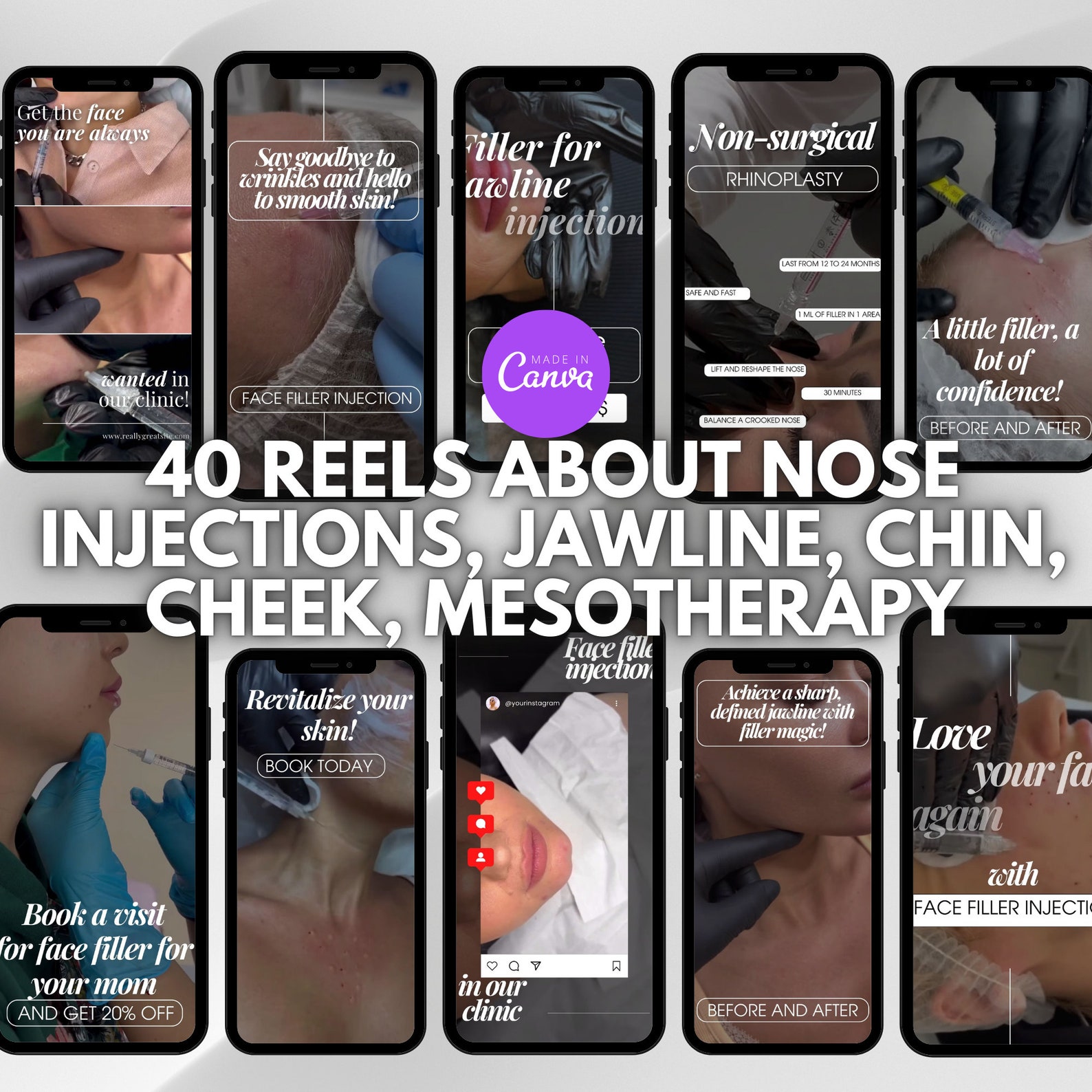 40 Filler Video Instagram Reels, Botox and Filler Reels, Face Filler ...
