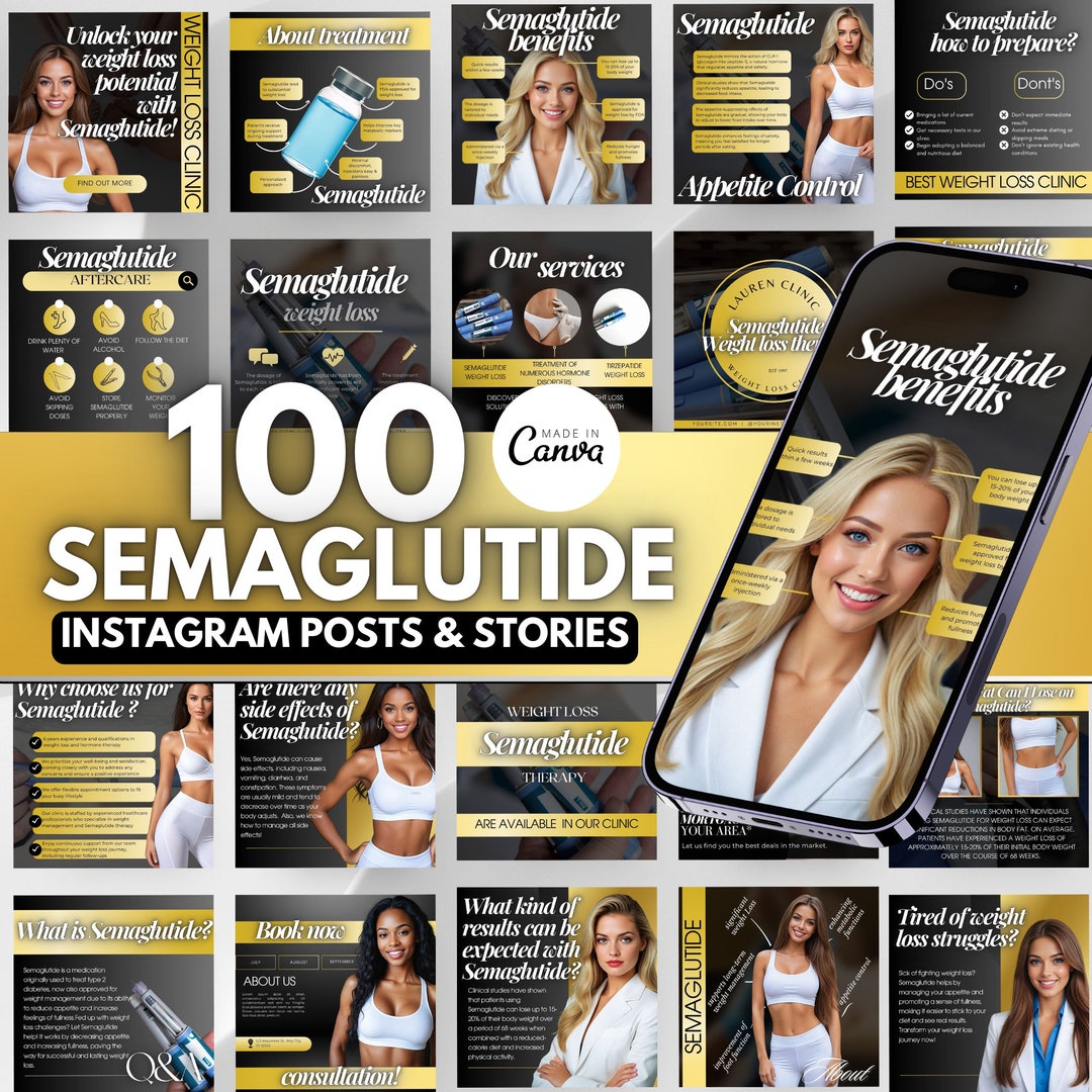 Semaglutide Weight Loss Instagram Template, Weight Loss Social Media ...