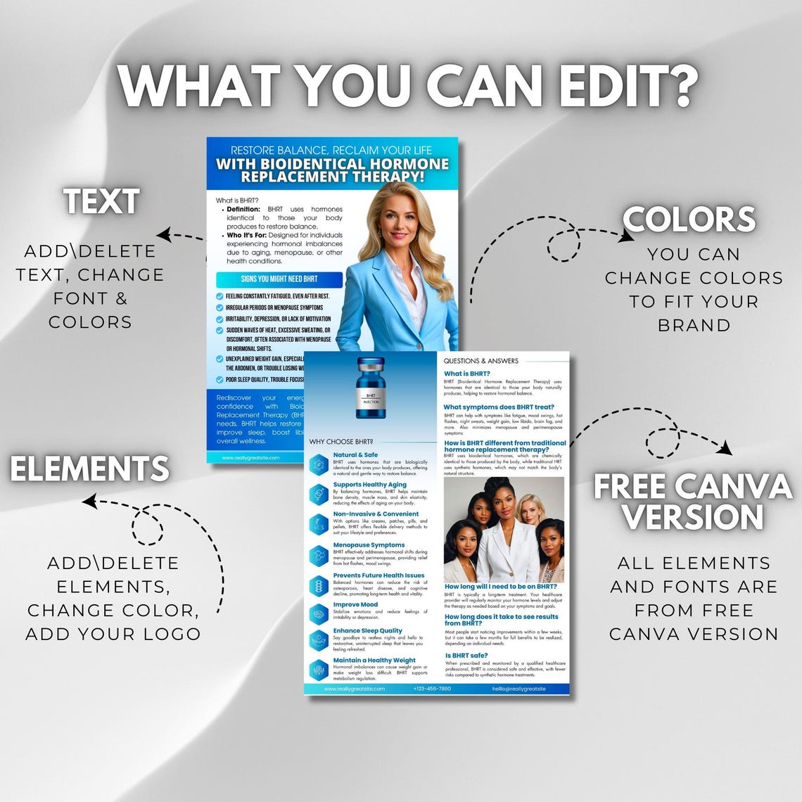 Bio-identical Hormone Replacement Therapy Flyer, Bhrt Brochure, Hormone ...