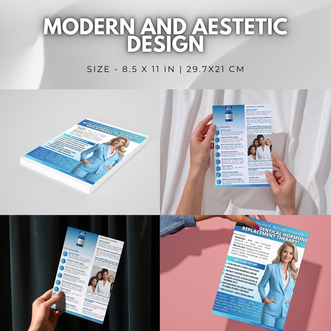 Bio-identical Hormone Replacement Therapy Flyer, Bhrt Brochure, Hormone ...