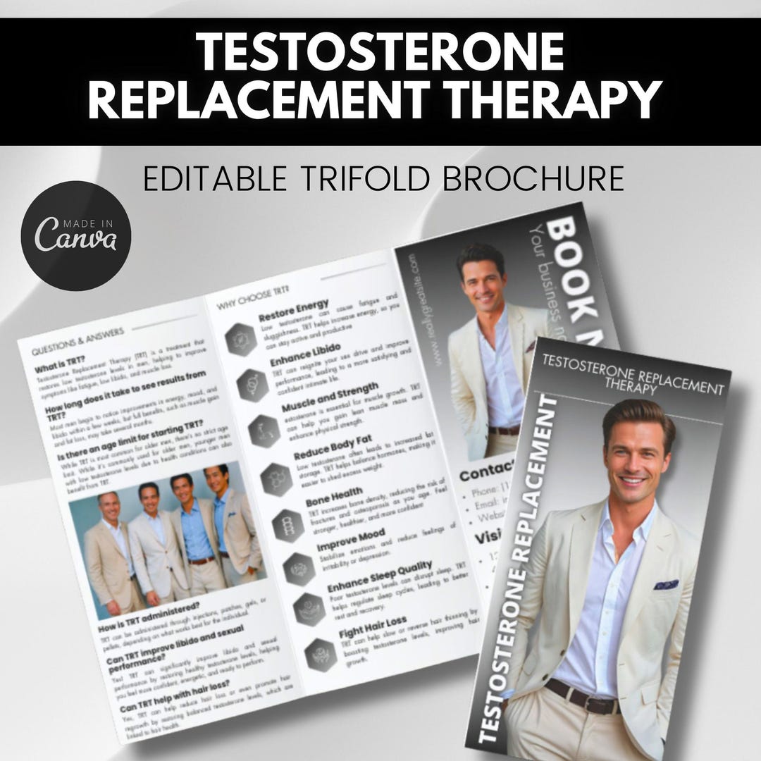 Testosterone Replacement Therapy Trifold Brochure, TRT Trifold, TRT ...