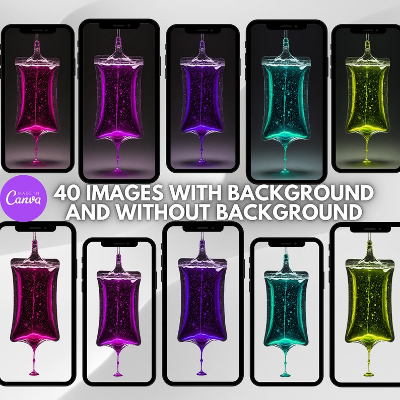 IV Drip Bag Designs Bundle, Iv Therapy Clipart | Clipart Images for IV ...