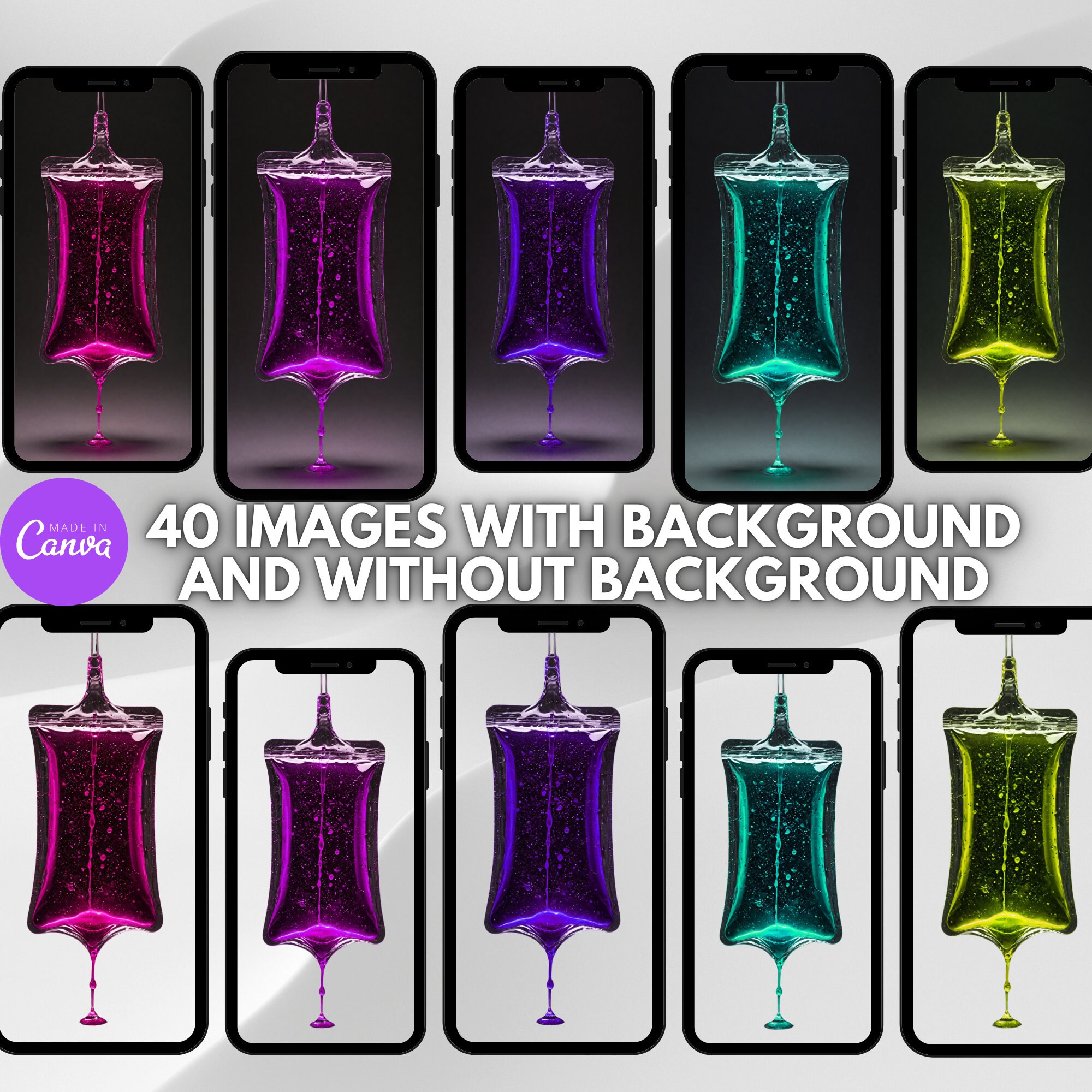 IV Drip Bag Designs Bundle, Iv Therapy Clipart | Clipart Images for IV ...