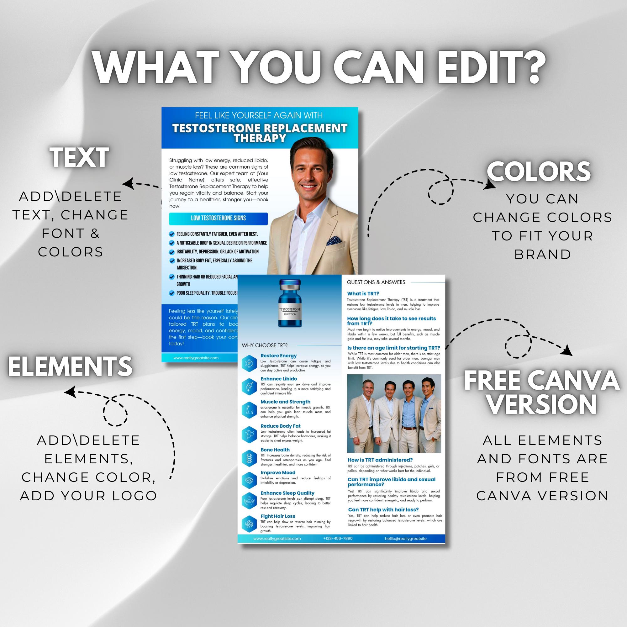 Testosterone Replacement Therapy Flyer, TRT Flyer, Hormone Clinic Flyer ...