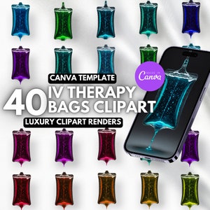 IV Drip Bag Designs Bundle, Iv Therapy Clipart | Clipart Images for IV ...