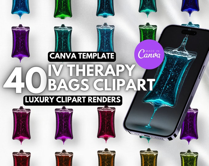 IV Drip Bag Designs Bundle, Iv Therapy Clipart | Clipart Images for IV ...