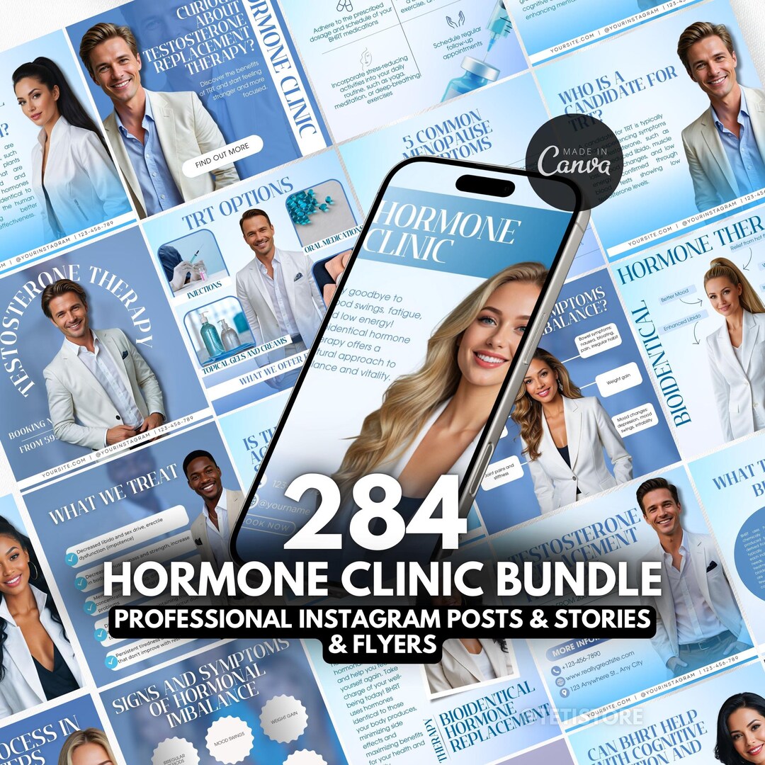 Hormone Therapy Bundle, Testosterone Replacement, TRT Instagram Posts ...