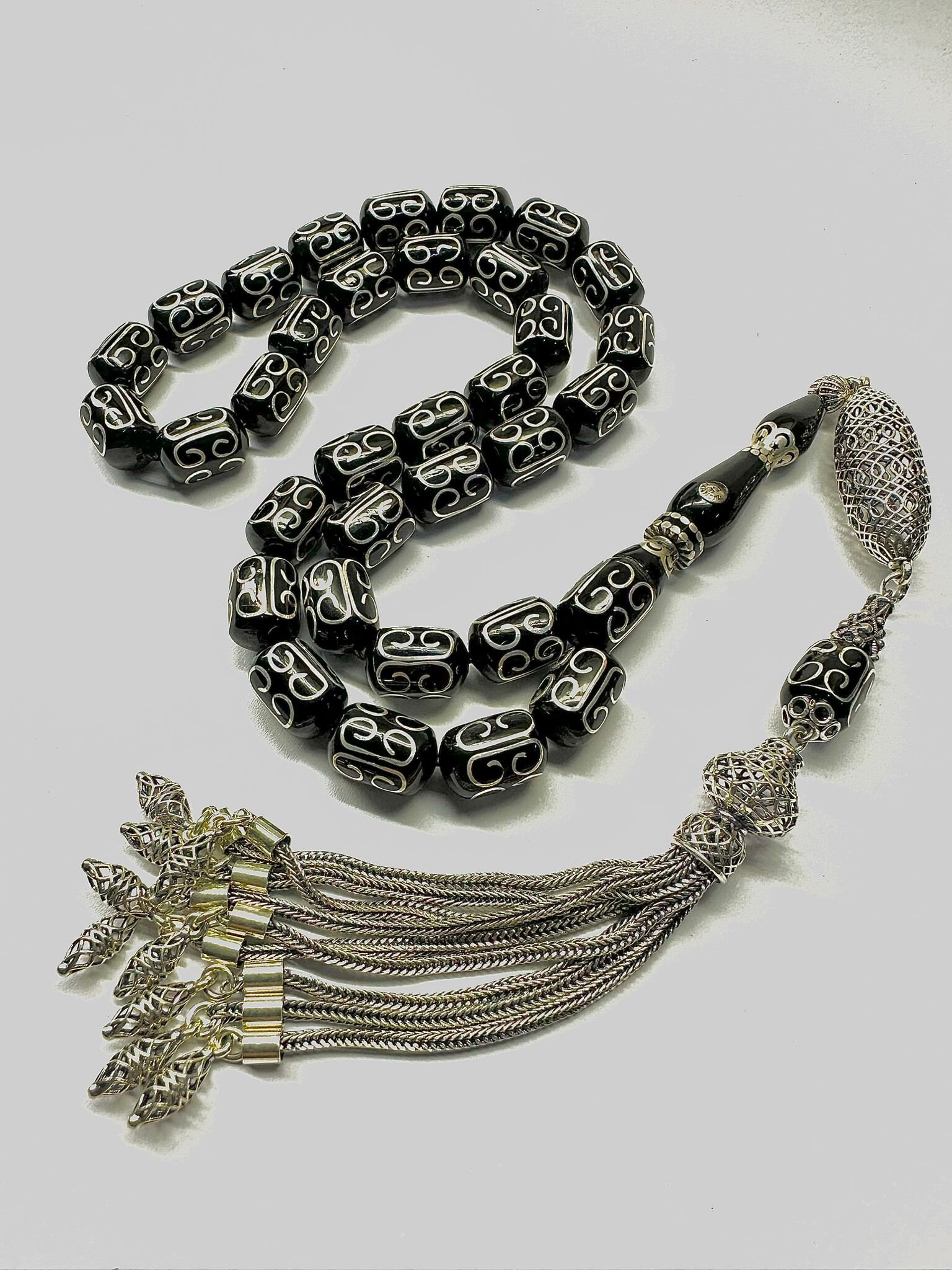 Sterling Silver Tesbih, Islamic Gift for Him, Islamic Silver Rosary ...