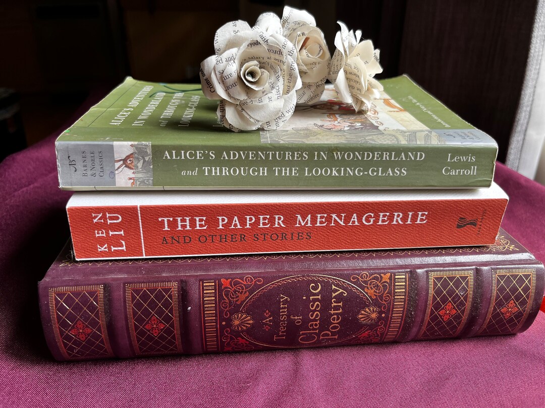 Paper Flower Book Page Bookish Wedding, 2 in Paper Flower Wedding Decor ...