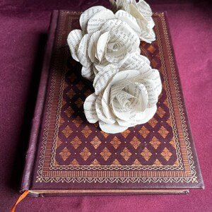 Paper Flower Book Page Decor for Wedding 3 In, Bookshelf Decor Gift for ...