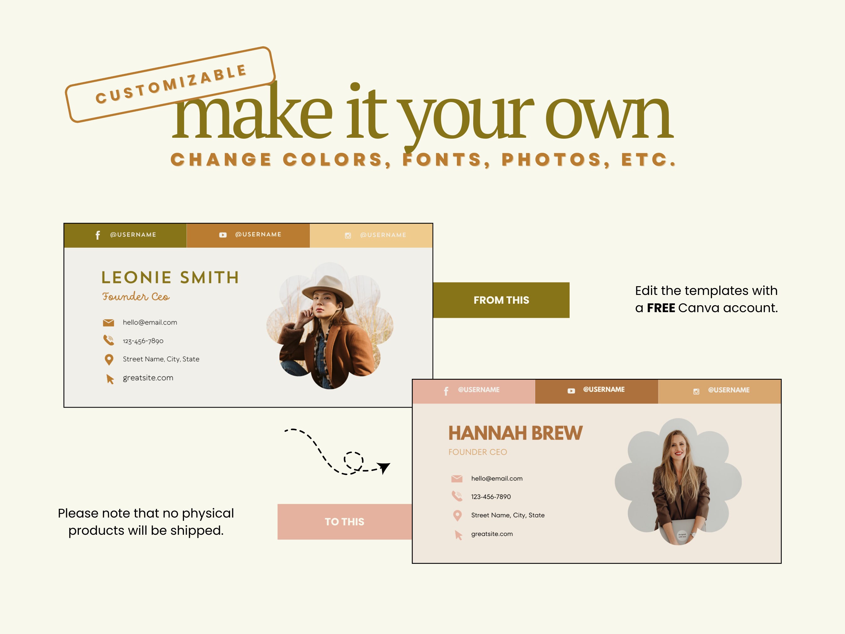 Canva Email Signature Template, Small Business Email Signature, Boho ...