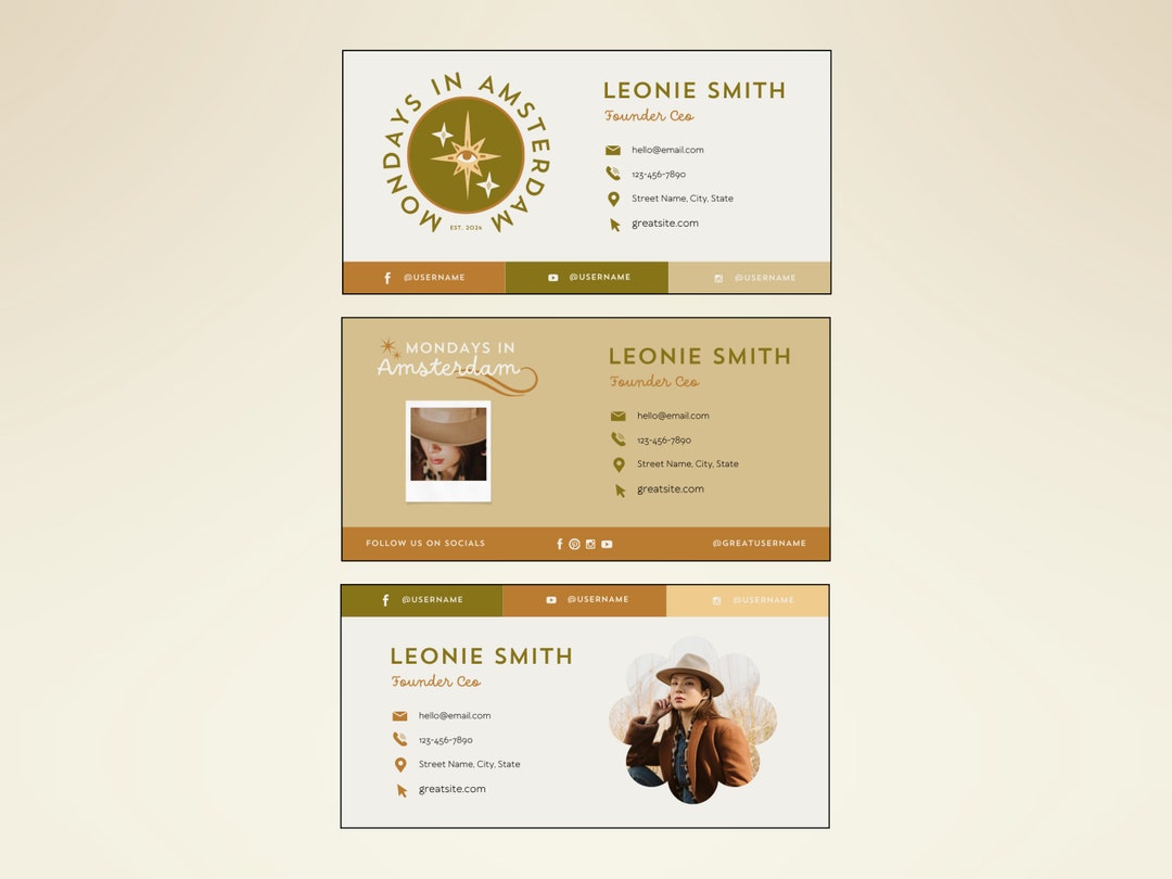 Canva Email Signature Template, Small Business Email Signature, Boho ...