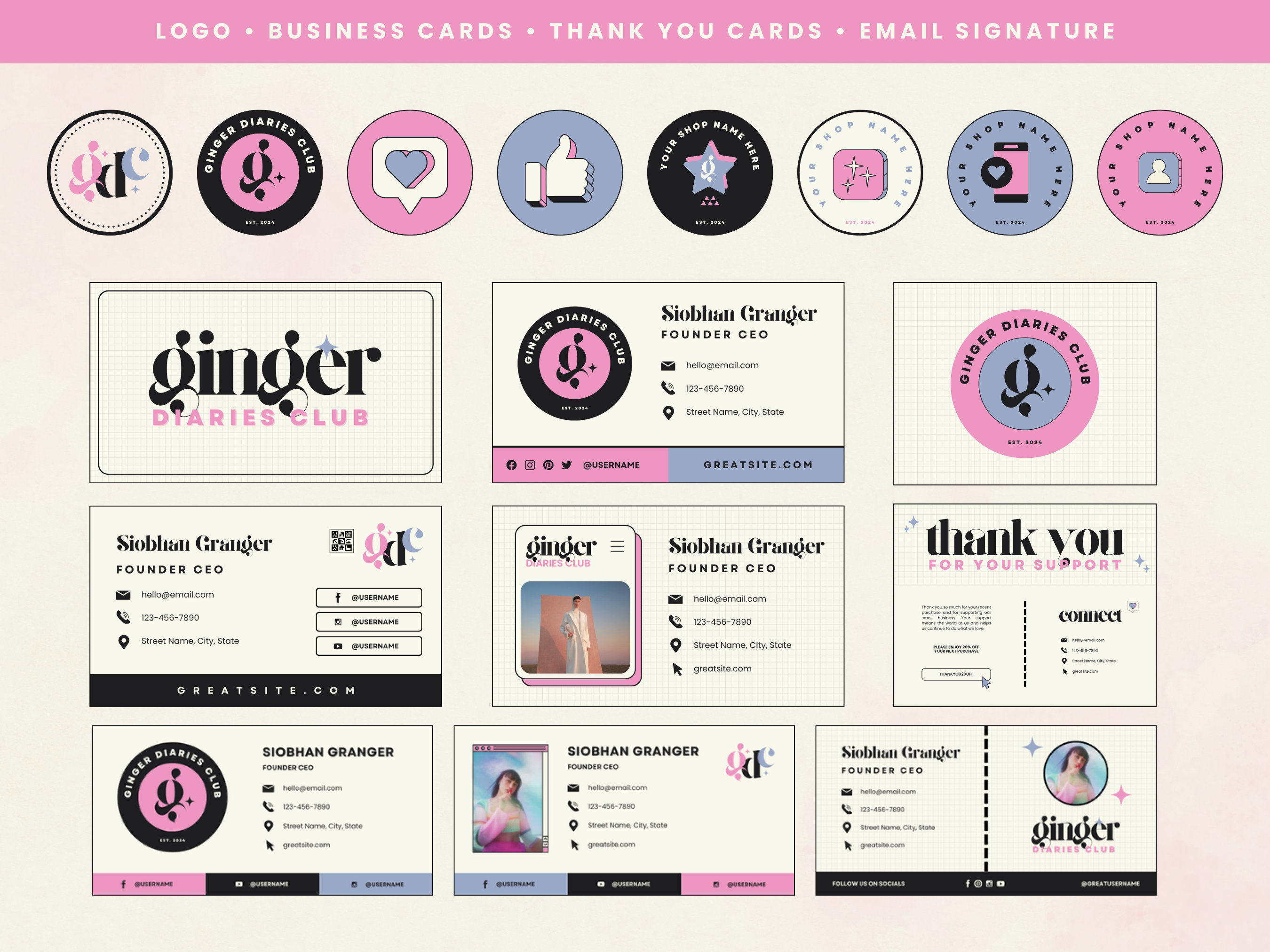 Canva Branding Kit Editable Templates, Modern Branding, Logos, Business ...