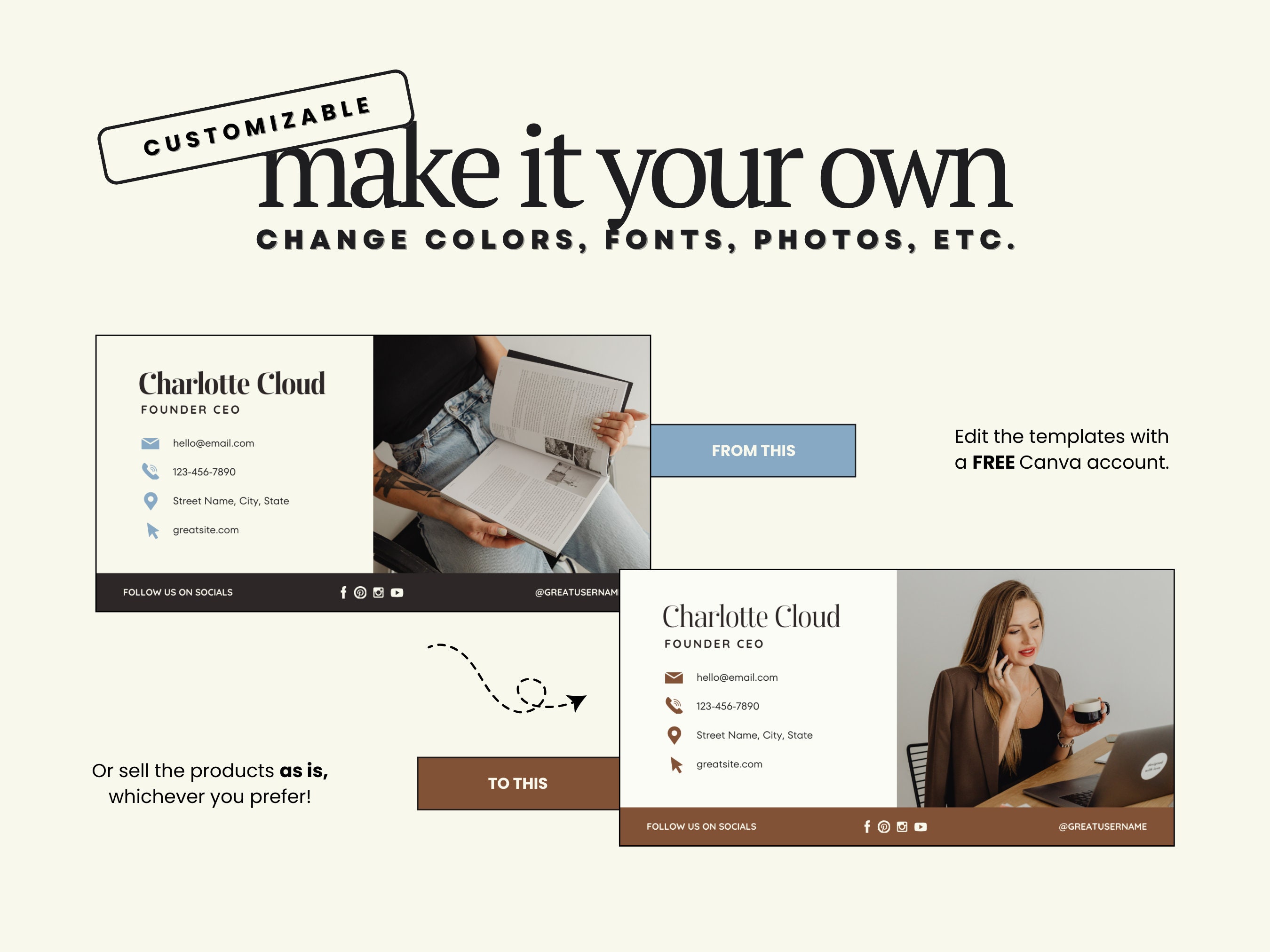 Canva Email Signature Template, Small Business Email Signature, Modern ...