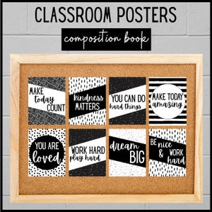 Encouraging Classroom Posters | Black & White Composition Theme ...