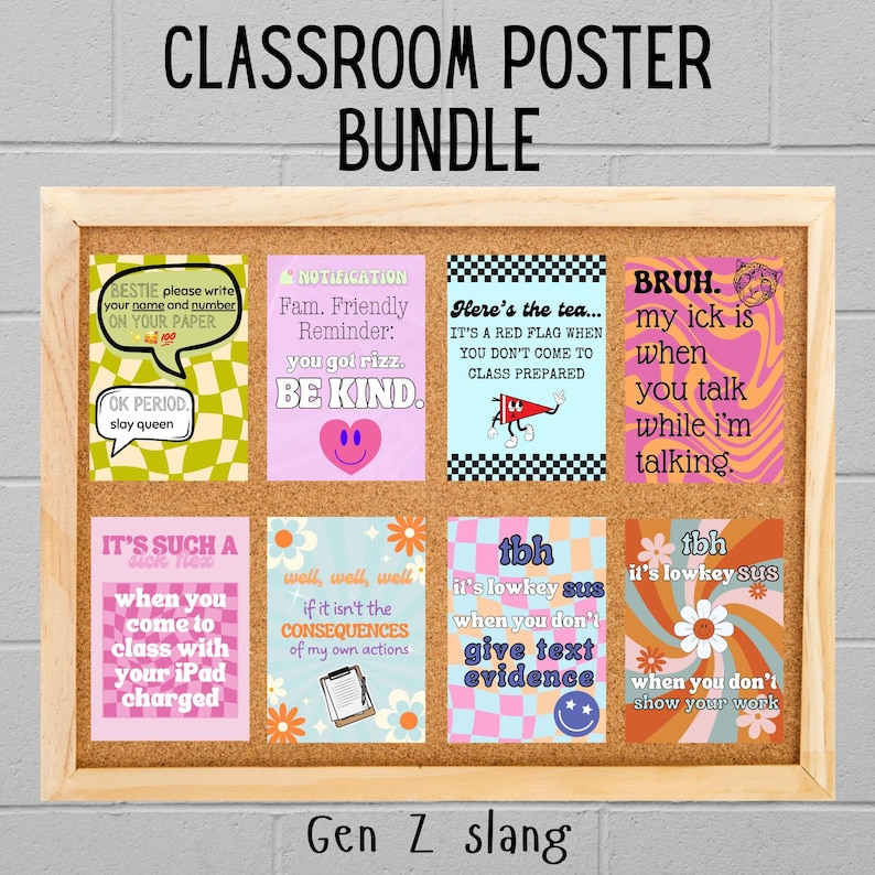 Gen Z Slang Classroom Posters - Etsy