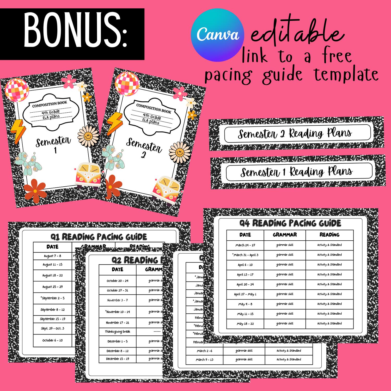 Black & White Composition Book Classroom Decor Bundle | Editable Canva ...
