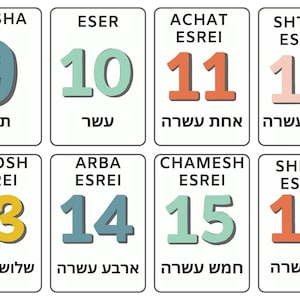 28 Hebrew Numbers Flashcards , Plus Audio Plus Text Pdf With All the ...