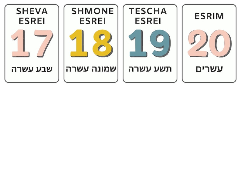 28 Hebrew Numbers Flashcards , Plus Audio Plus Text Pdf With All the ...