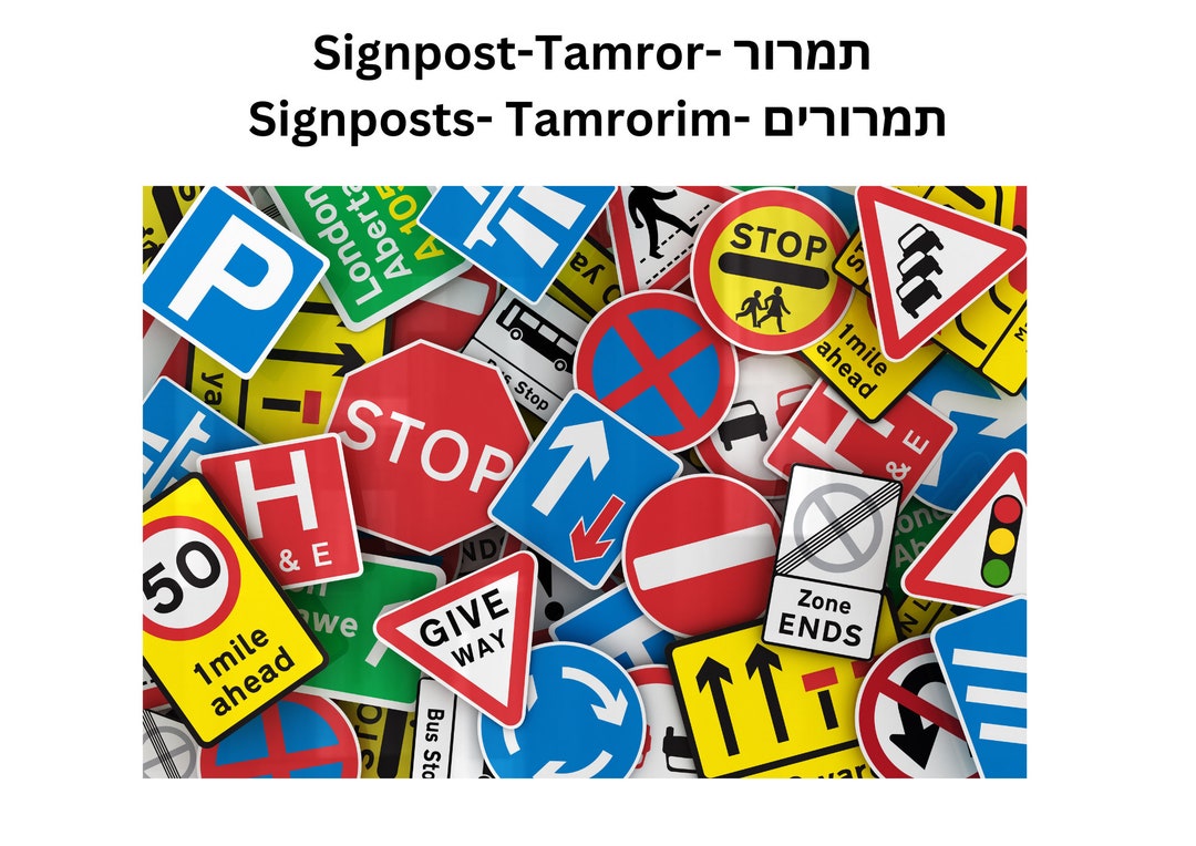 Hebrew Road Signs/signposts Flashcards video With the Correct ...