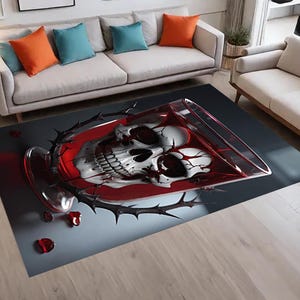 Skull Rug,skeleton Rug,gothic Style Rug,blood Rug,glass Rug,horror Rug ...