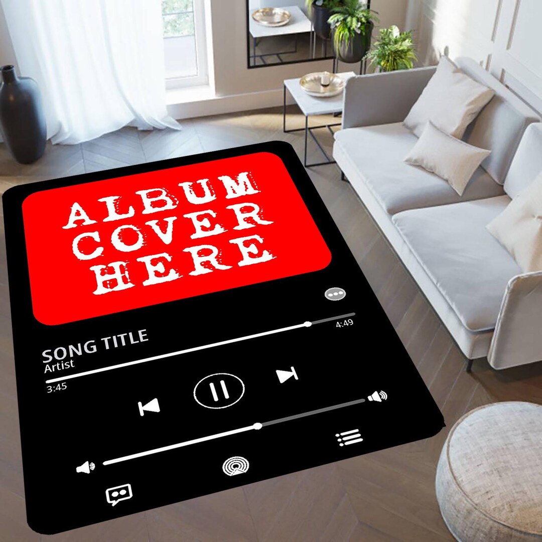 Music Streaming Inspired Rug,personalized Album Cover & Song Design ...