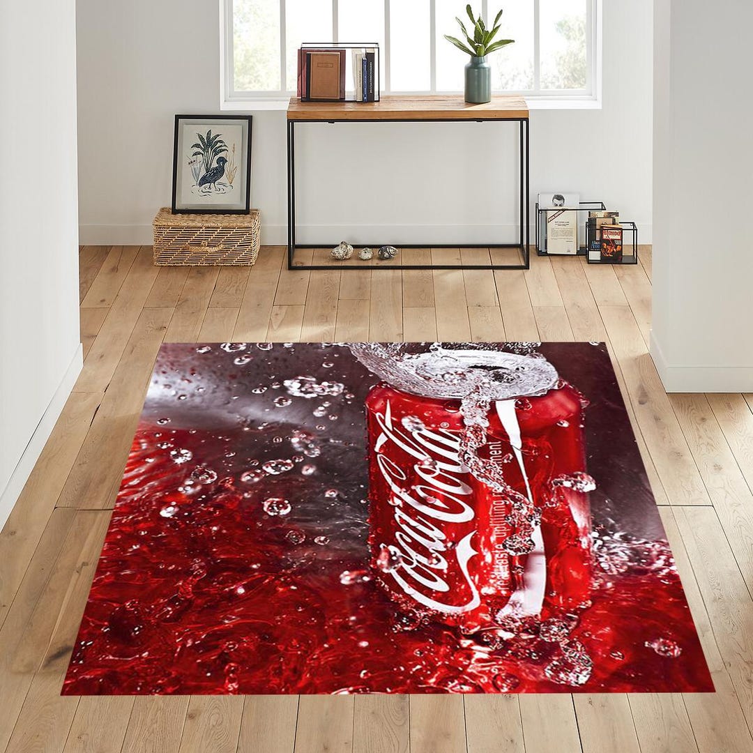Square Rug,coca Cola Rug,coke Rug,cola Rug,water Rug,design Rug,red Rug ...