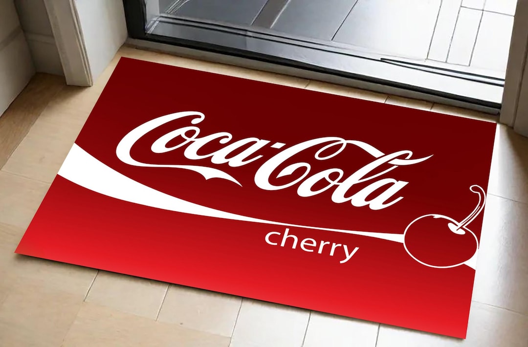 Coca Cola Cherry Doormat: Modern Red Accent Rug - Etsy