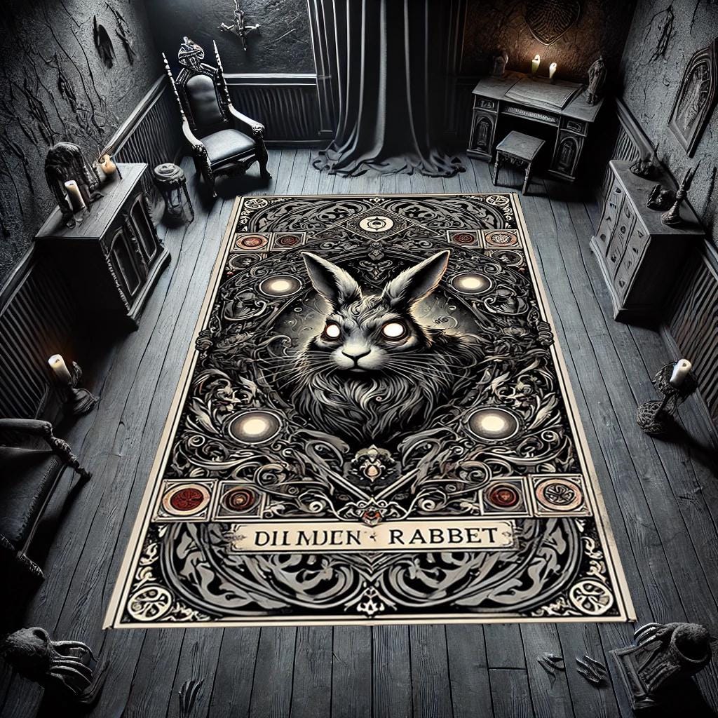 Gothic Rabbit Rug,rabbit Carpet,gothic Home Decor,horror Themed Rug ...