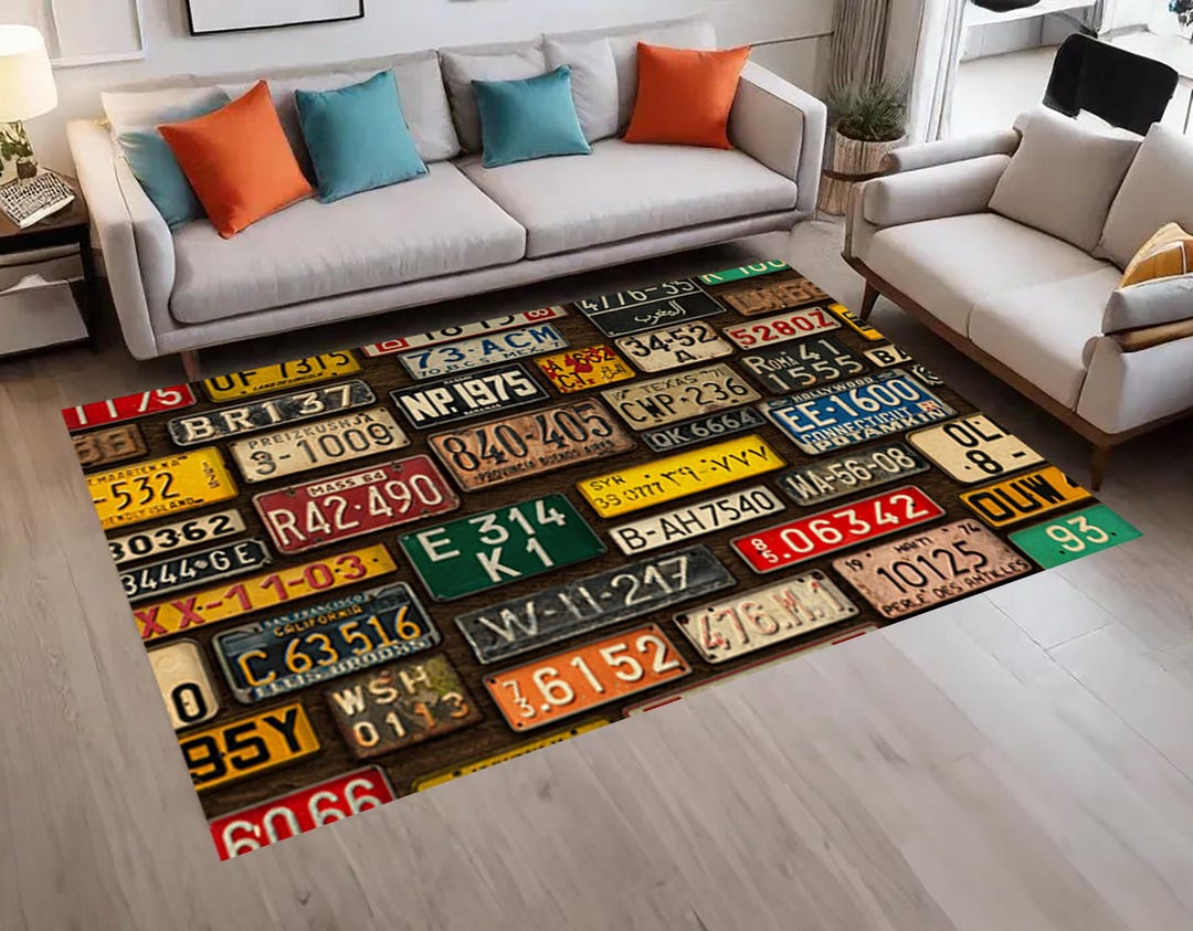 Number Plate Rug,colourful Rug,world Rug,design Rug,minimalistic Rug ...