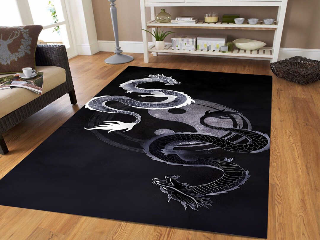 Yin Yang Rug,small Dragon Rug,peace Symbol Rug,moon Rug,abstract Rug ...