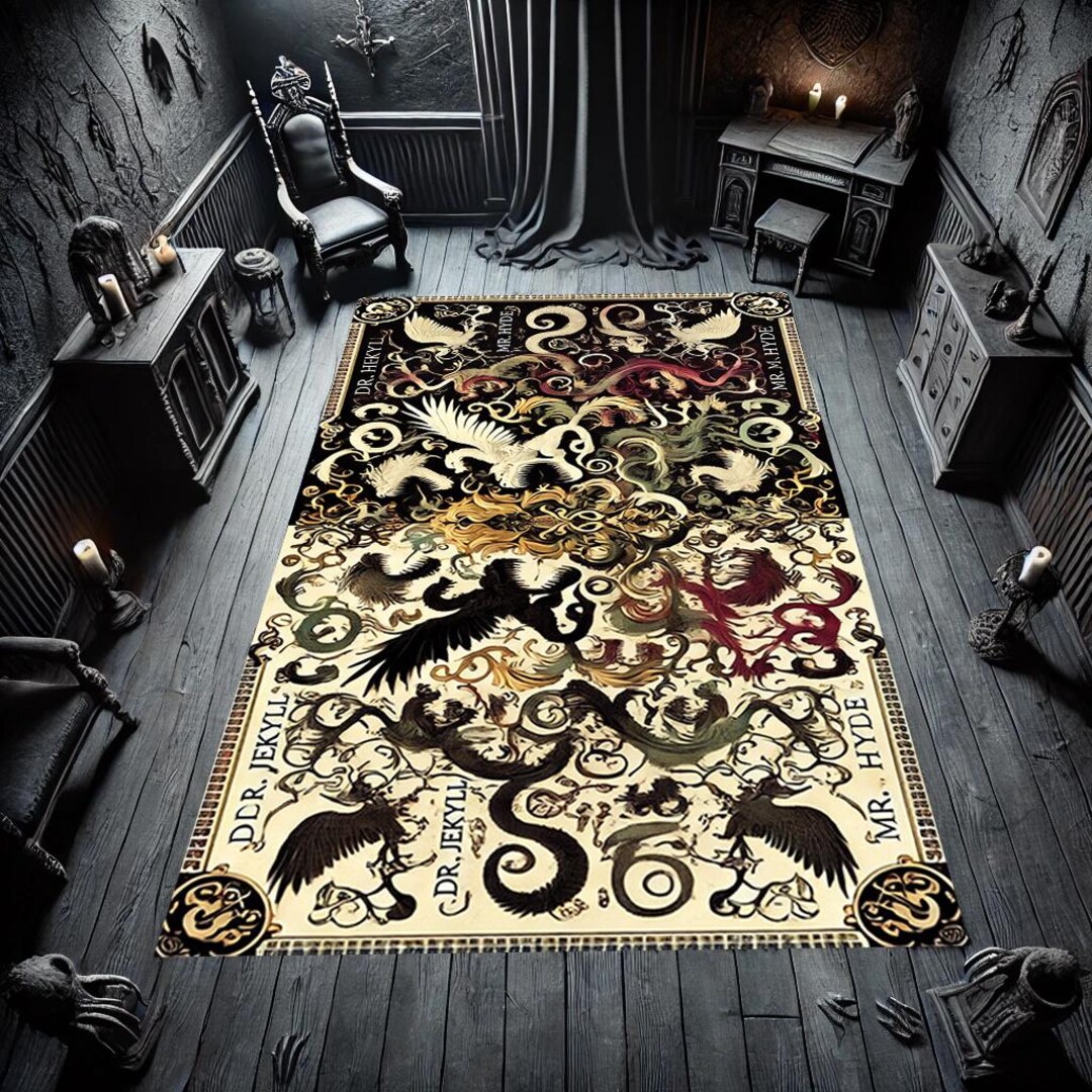 Dr Jekyll Rug,mr Hyde Rug,book Rug,library Decor,gothic Rug,spooky Rug ...