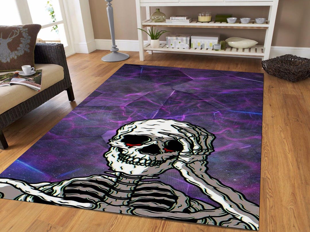 Skull Rug,creepy Rug,gothic Home Decor,spooky Rug,skeleton Rug,gothic ...