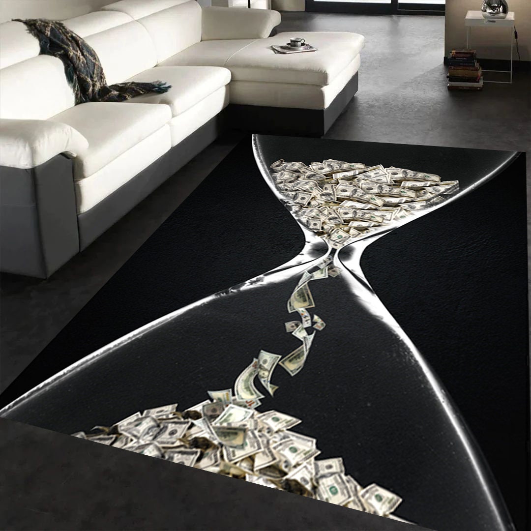 Money Rug, Dollar Rug, Currency Rug, Dark Aesthetic Rug, Personalizable ...