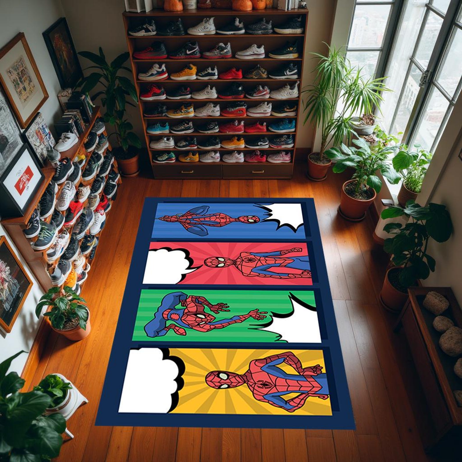 Spiderman Comics Rug,comic Art Rug,superhero Fan Gift,comic Book Rug ...