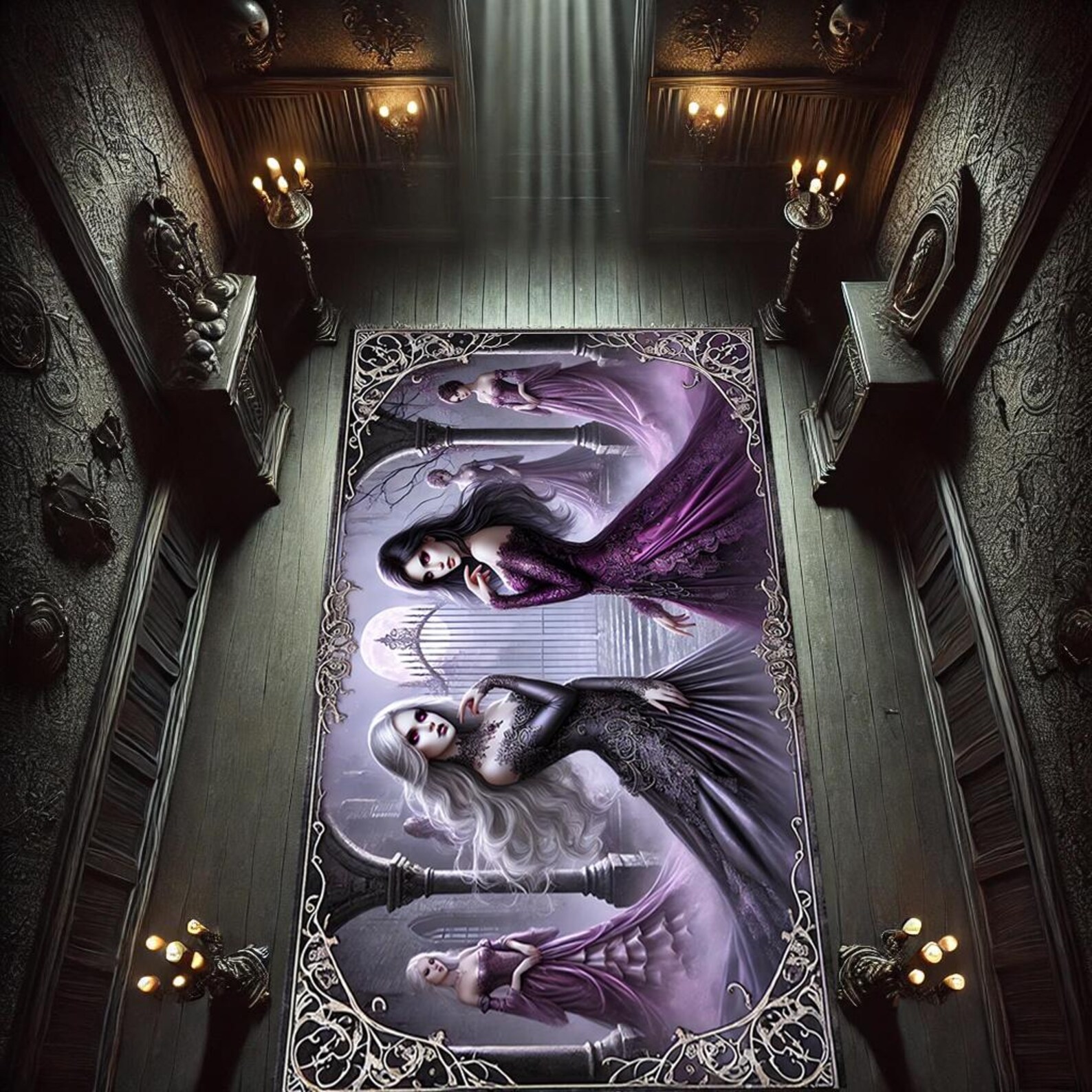 Vampire Girl Rug,dark Aesthetic Rug,vampire Rug,ghost Rug,gothic Rug ...