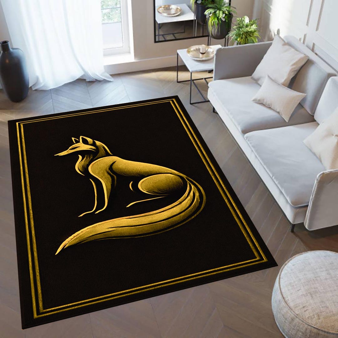 Fox Area Rug, Modern Animal Decor, Non-slip - Etsy