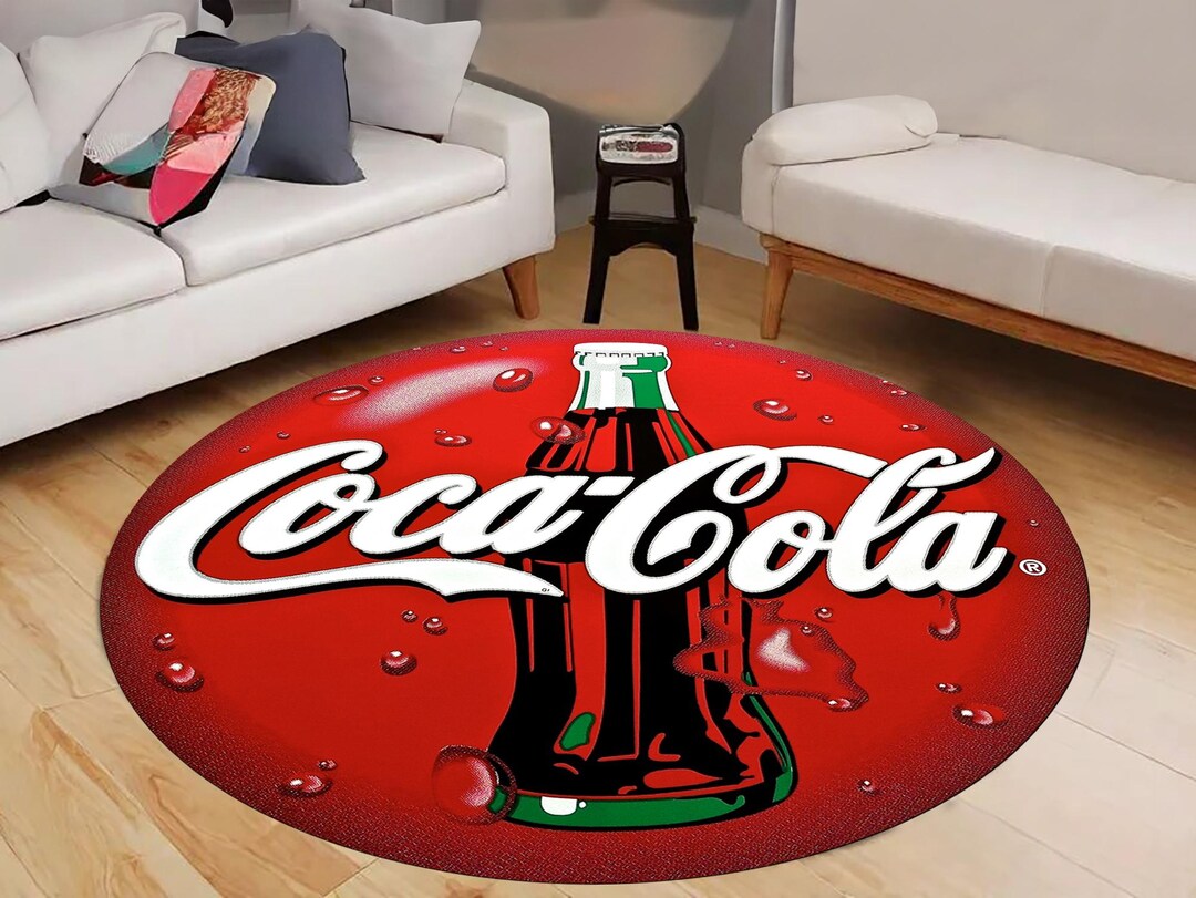 Coca Cola Rug: Round, Non-slip, Teens Room Decor - Etsy