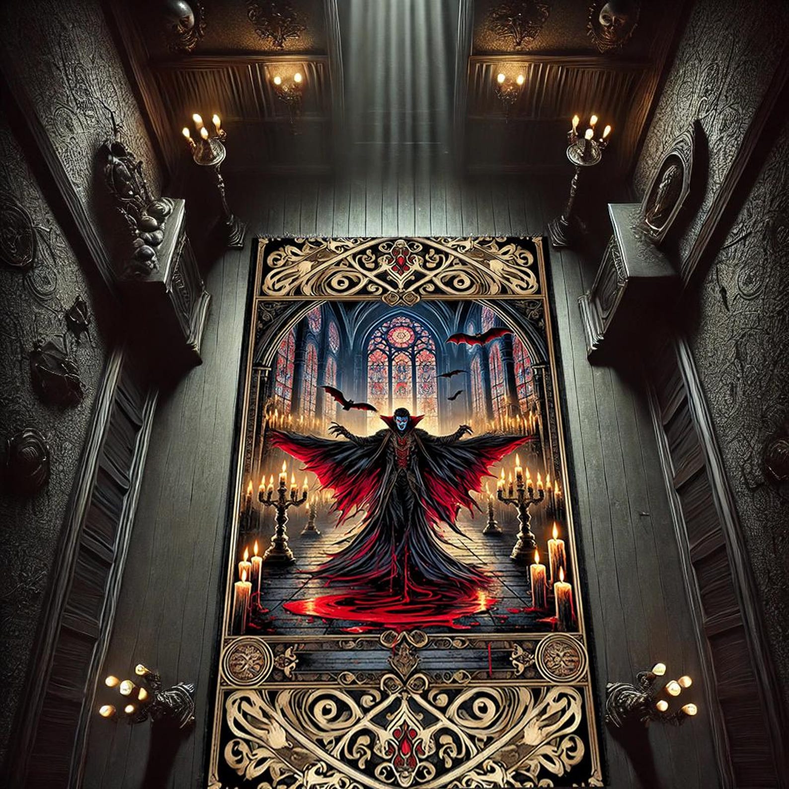 Vampire Decor,horror Themed Rug,creepy Rug,vampire Rug,gothic Room ...