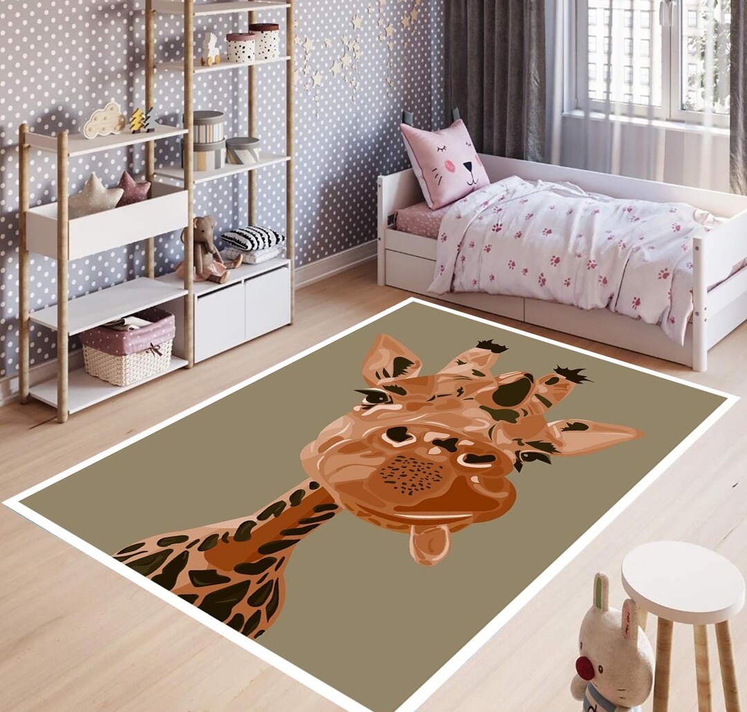 Giraffe Rug,animal Rug,kids Room Rug,nursery Rug,wildlife Rug,baby Room ...