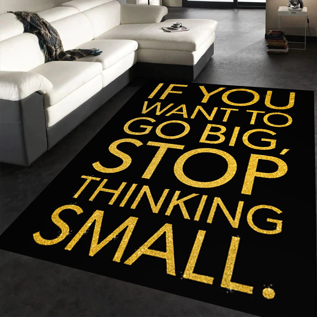Motivation Rug, 'stop Thinking Small' Design, Teen Room Decor - Etsy