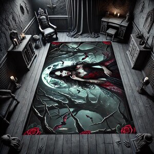 Vampire Girl Rug: Dark Gothic Library Decor - Etsy