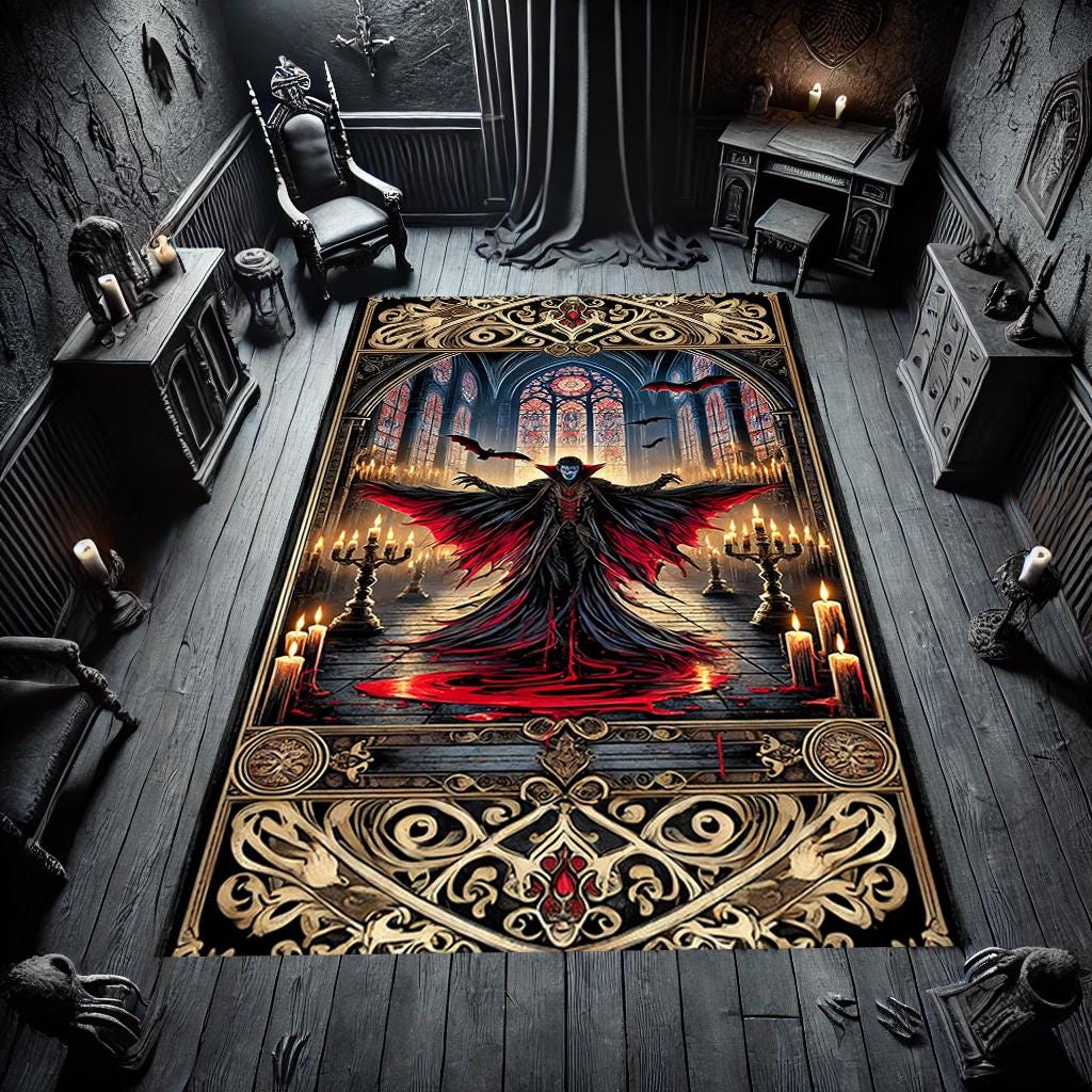 Vampire Decor,horror Themed Rug,creepy Rug,vampire Rug,gothic Room ...