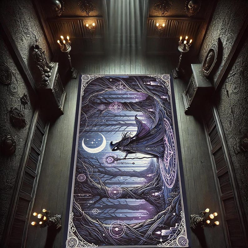 Dragon Ghost Rug, Gothic Vampire Decor, Teens Room - Etsy