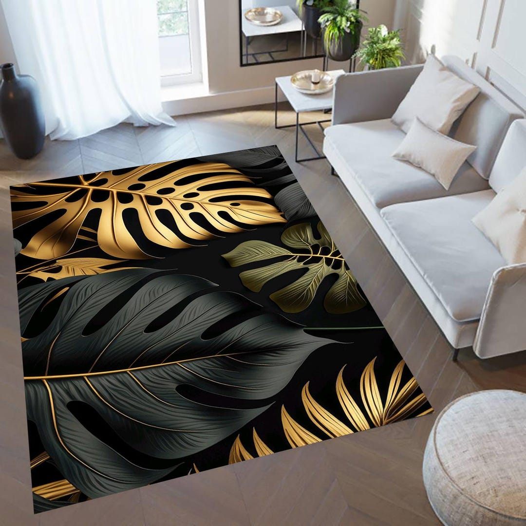 Leaf Rug,modern Home Decor,popular Rug,trendy Pattern,washable Rug ...