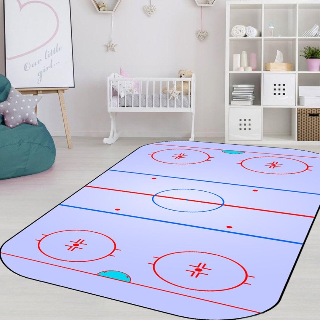 Ice Hockey Rink Rug: Sporty Kids Floor Mat - Etsy