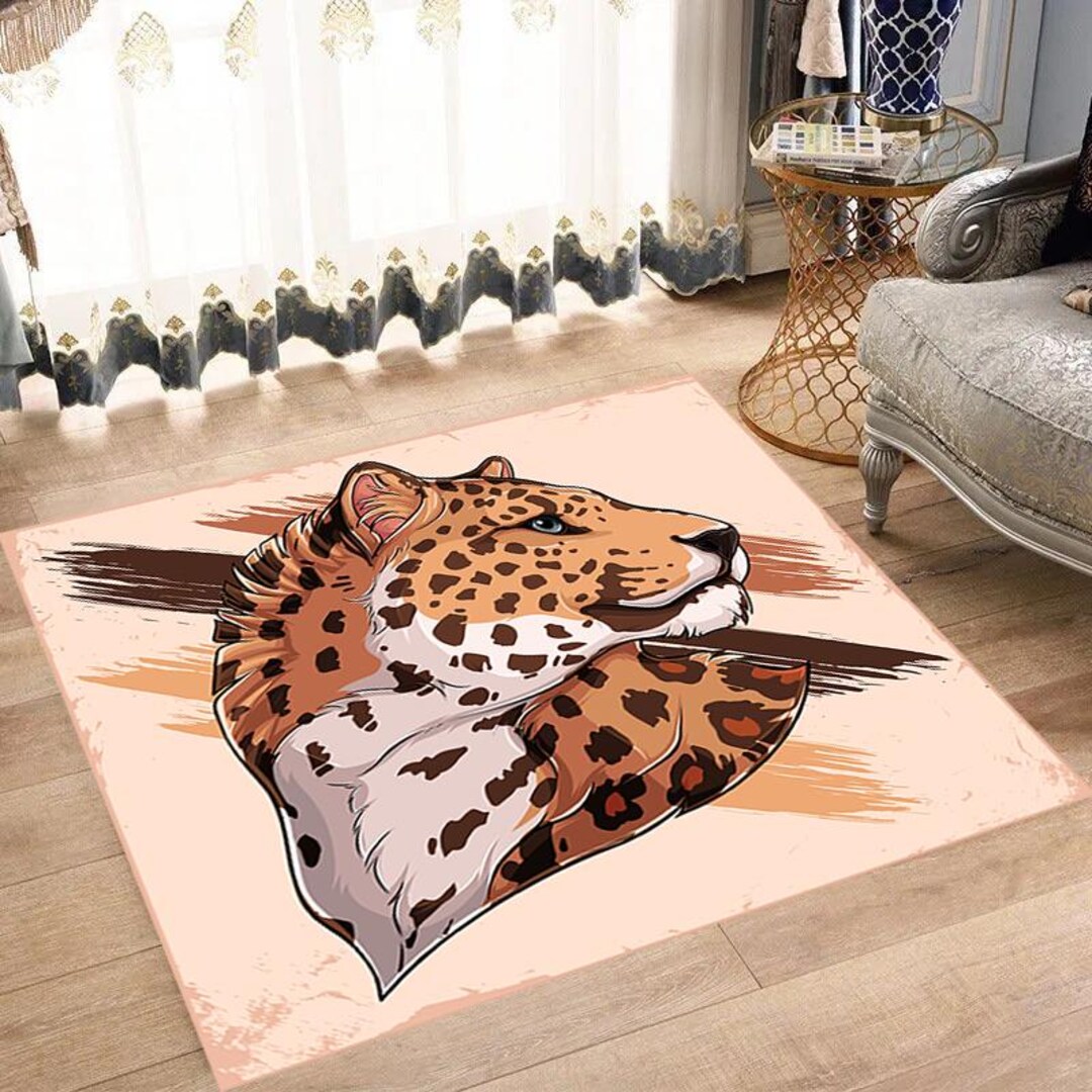 Leopard Rug,animals Rug,luxury Home Decor,modest Rug,living Room Rug ...