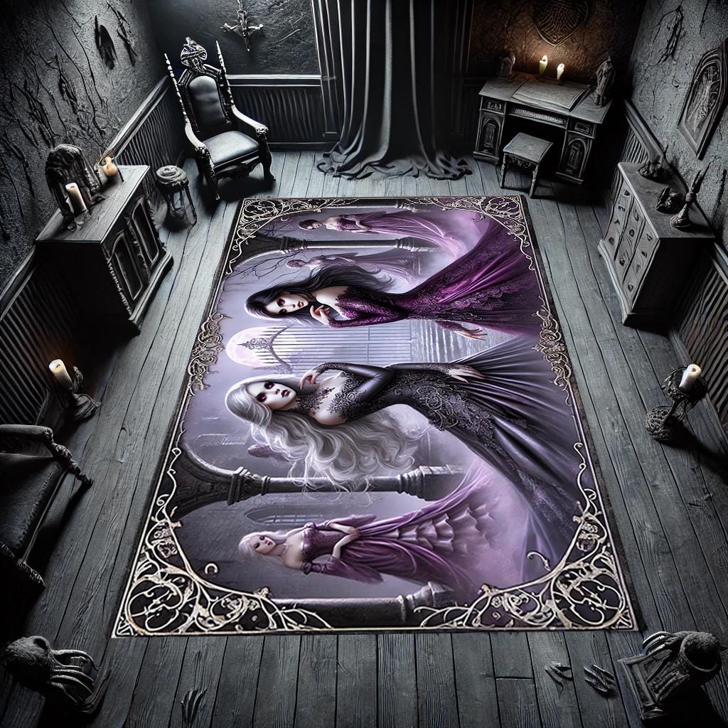 Vampire Girl Rug,dark Aesthetic Rug,vampire Rug,ghost Rug,gothic Rug ...